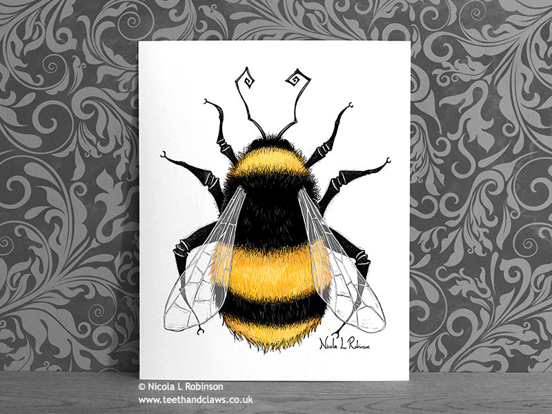 Bee Greeting Cards - Bumble Bee - Honey Bee Art | Teeth and Claws ...