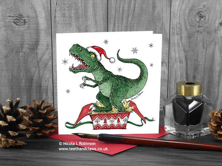 Dinosaur Christmas Cards - Cards for Kids - Unique | Teeth and Claws ...