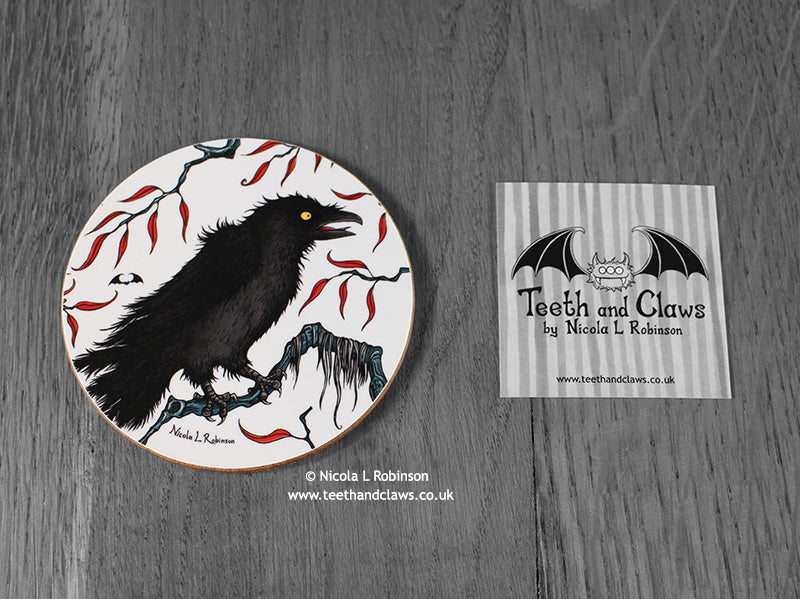 Crow Coaster- Surprised Crow - Gothic Decor | Teeth and Claws– Teeth ...