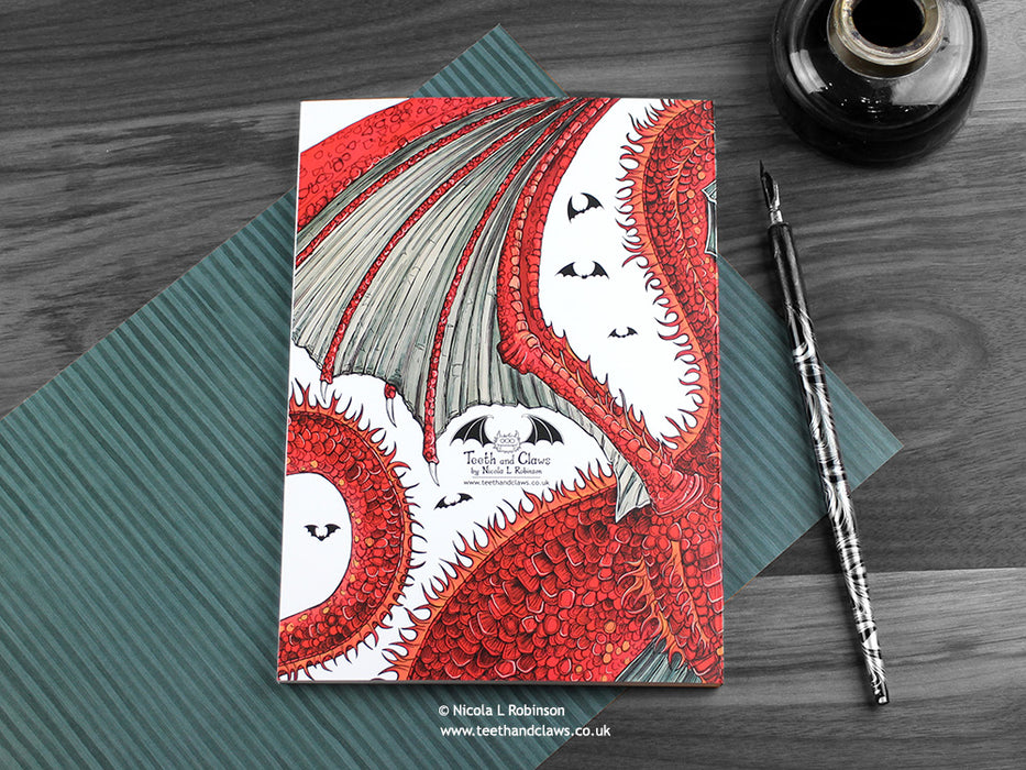 Red Dragon Notebook - Dragon Journal - A5 Lined | Teeth and Claws ...
